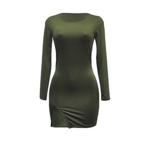 Dresses | Green Micro Fiber Midi Dress Sexy Skirt Bodycon | Poshmark